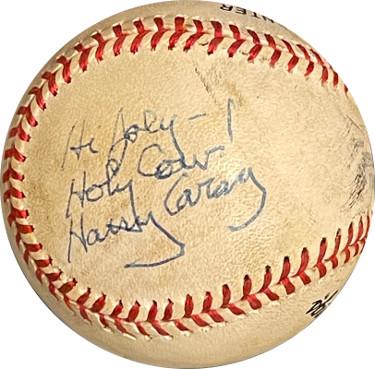 Harry Caray Signed Rawlings Baseball Holy Cow Hi Joey