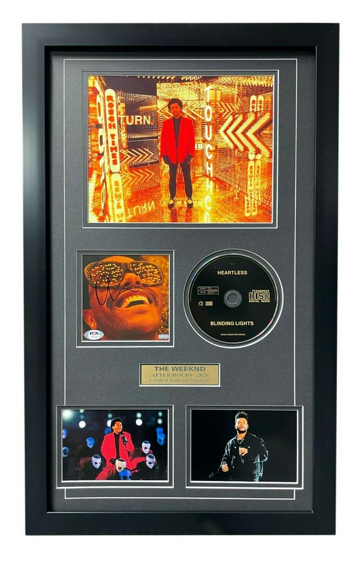 The Weeknd Signed Blinding Lights Cd Album Framed