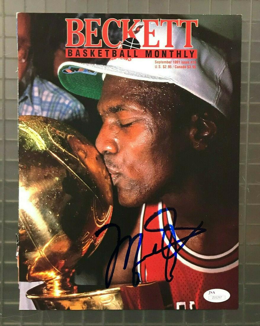 Rare Michael Jordan Signed Beckett Magazine Cover