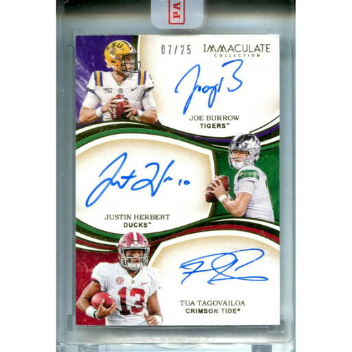 Joe Burrow, Justin Herbert & Tua Tagovailoa Autographed
