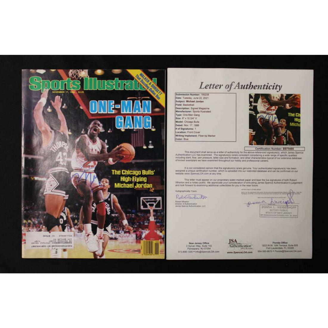 Michael Jordan Hand Signed Si Magazine Jsa Coa