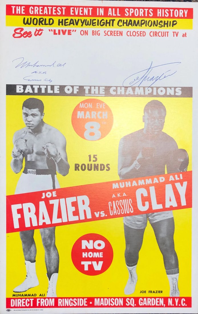 Muhammad Ali "aka Cassius Clay" Vs Joe Frazier Autograp