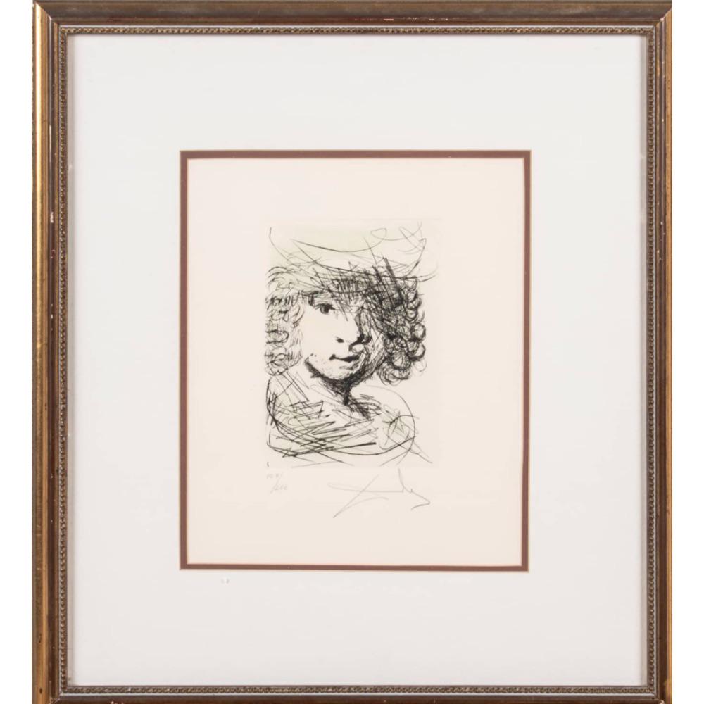 Salvador Dali Signed Limited Edition Rembrandt Etching