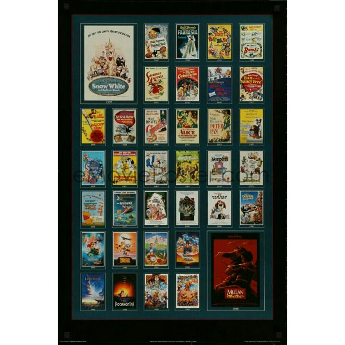 1998 Rare Disney 75 Years Of Animation Poster (36" X 24")
