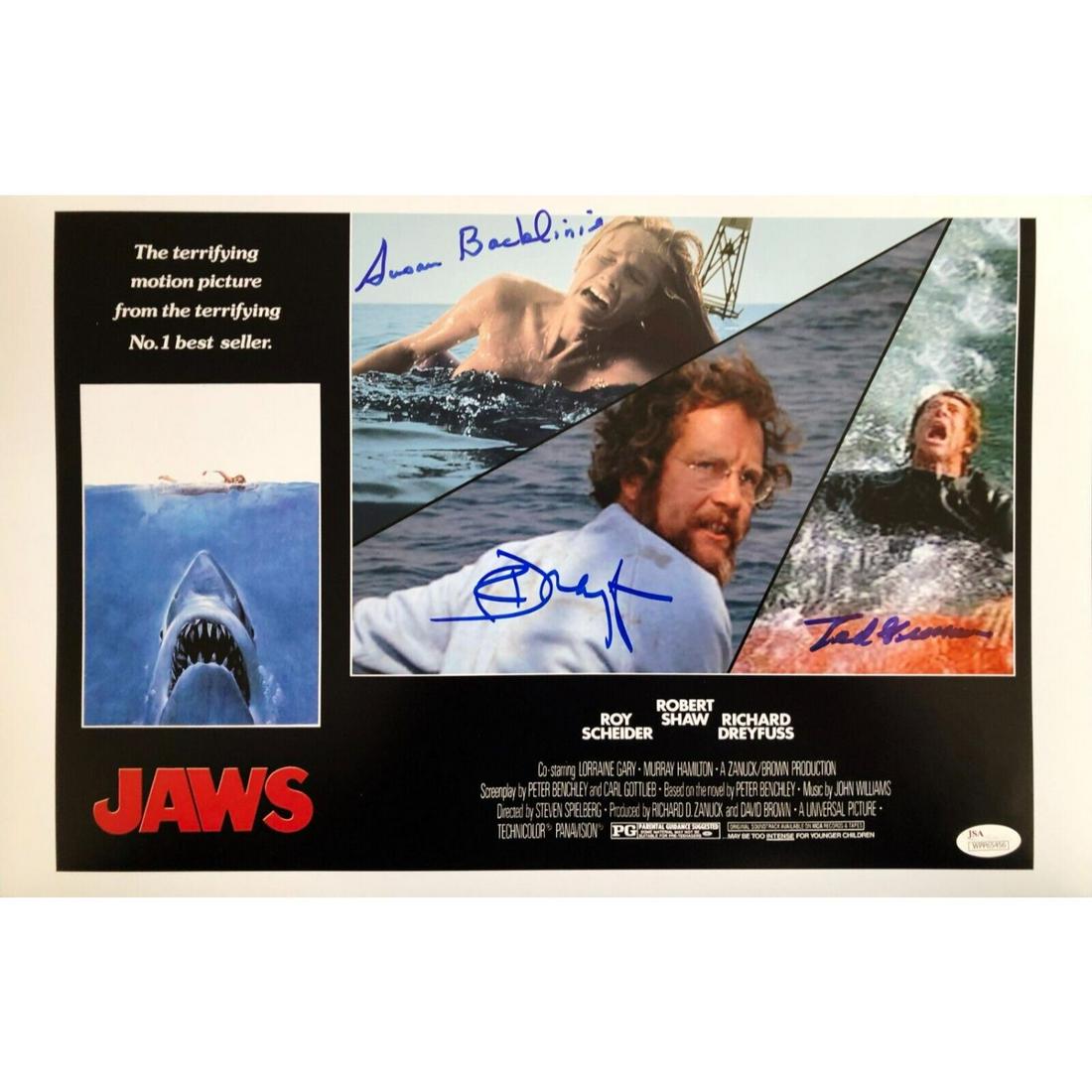 Richard Dreyfuss, Susan Backlinie & Ted Grossman Signed 11x17 Jaws Movie Poster (JSA COA) - Dec ...