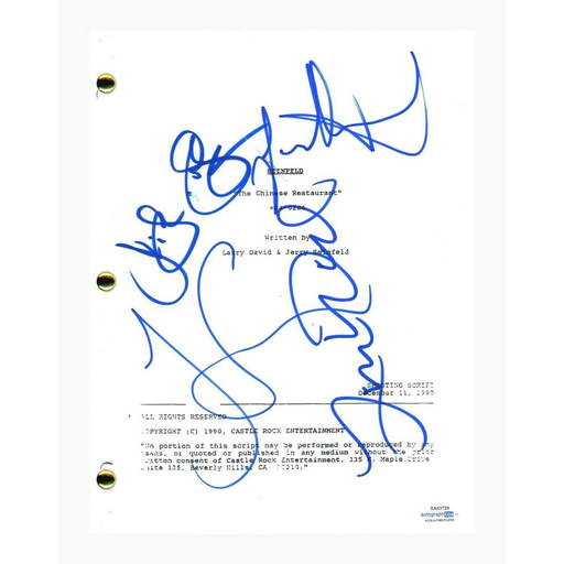 Seinfeld Cast Signed The Chinese Restaurant Script Jerry Larry David ...