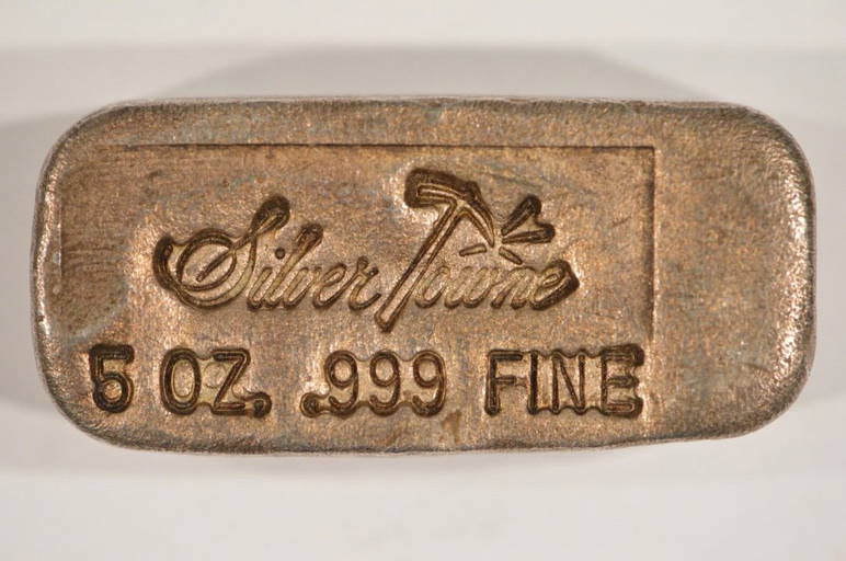 Silvertowne 5 Oz .999 Fine Silver Bar Old Poured Style 2nd Series ...
