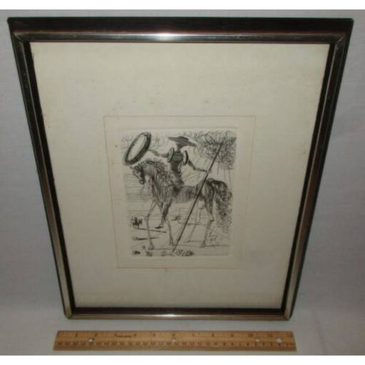 Authentic Salvador Dali Original Etching El Cid Surreal Art W/ Coa Signed
