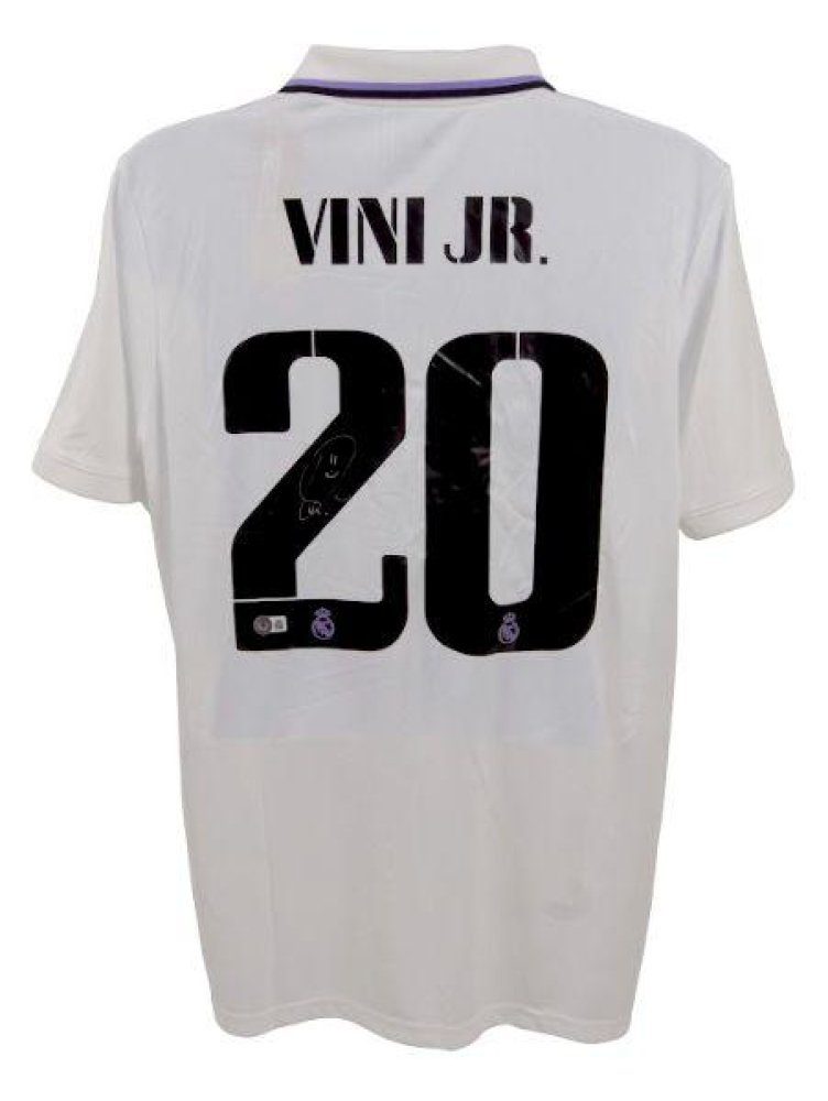 Vini Jr. Signed Real Madrid Jersey (beckett Coa) Auction
