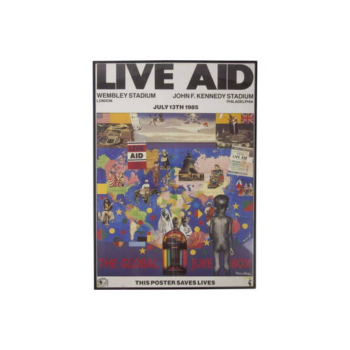 Rare Original Live Aid Large Framed Poster