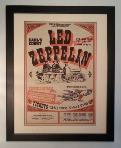 Led Zeppelin 1975 Original Concert Poster Earls Court