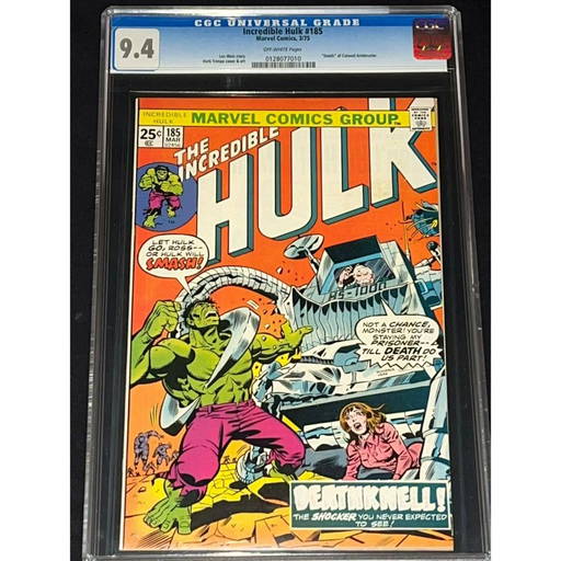 Incredible Hulk #185 Cgc 9.4 Comic Book Death Of Colonel Armbruster 1975