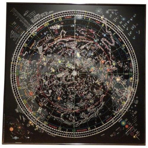 Out Of Print Rare 1981 Map Of Universe Celestial Arts Poster Glow In ...