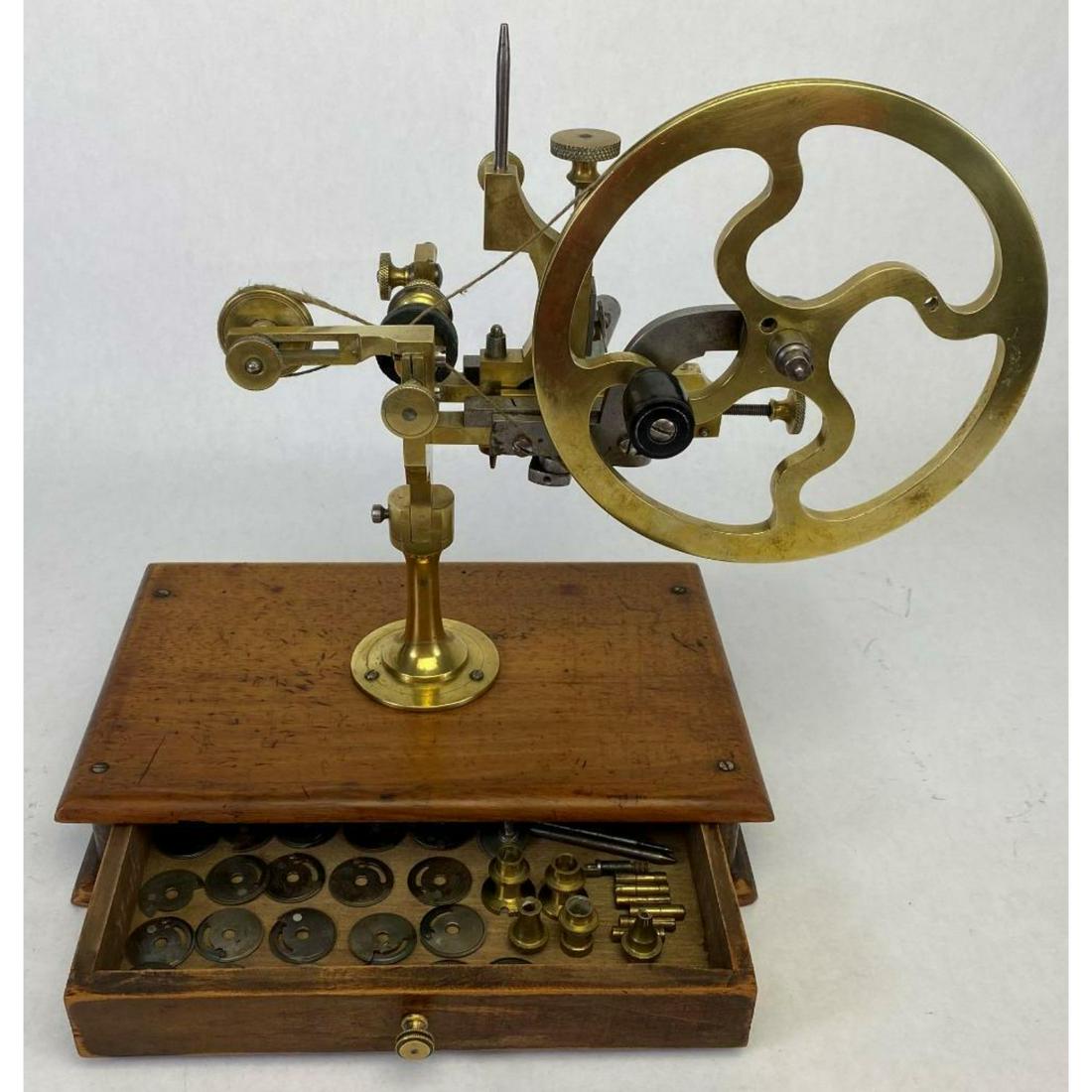 Antique Georg Jacob Leipzig Watchmaker Brass Lathe Gear Wheel Cutting ...