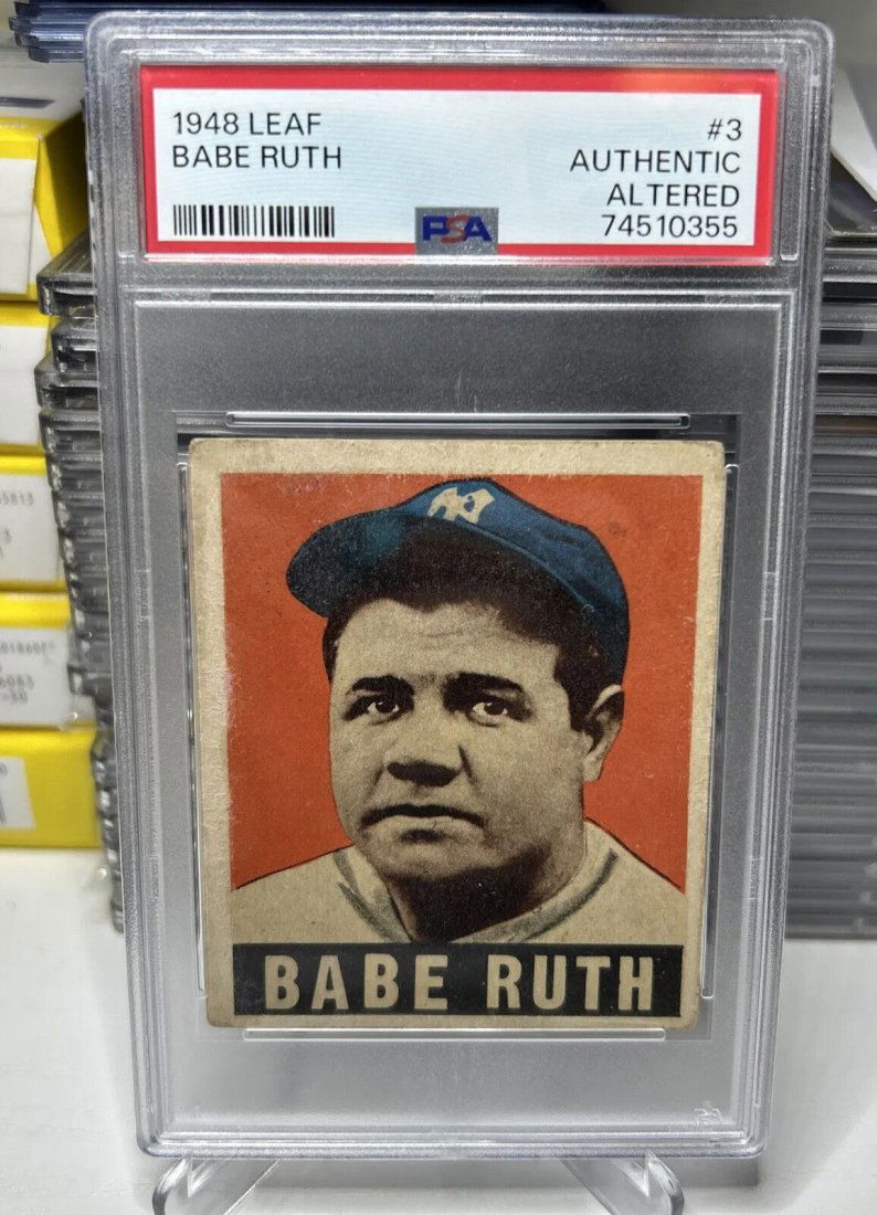 1948 1949 Leaf Babe Ruth Card #3 Hof Yankees Certified Psa Authentic ...