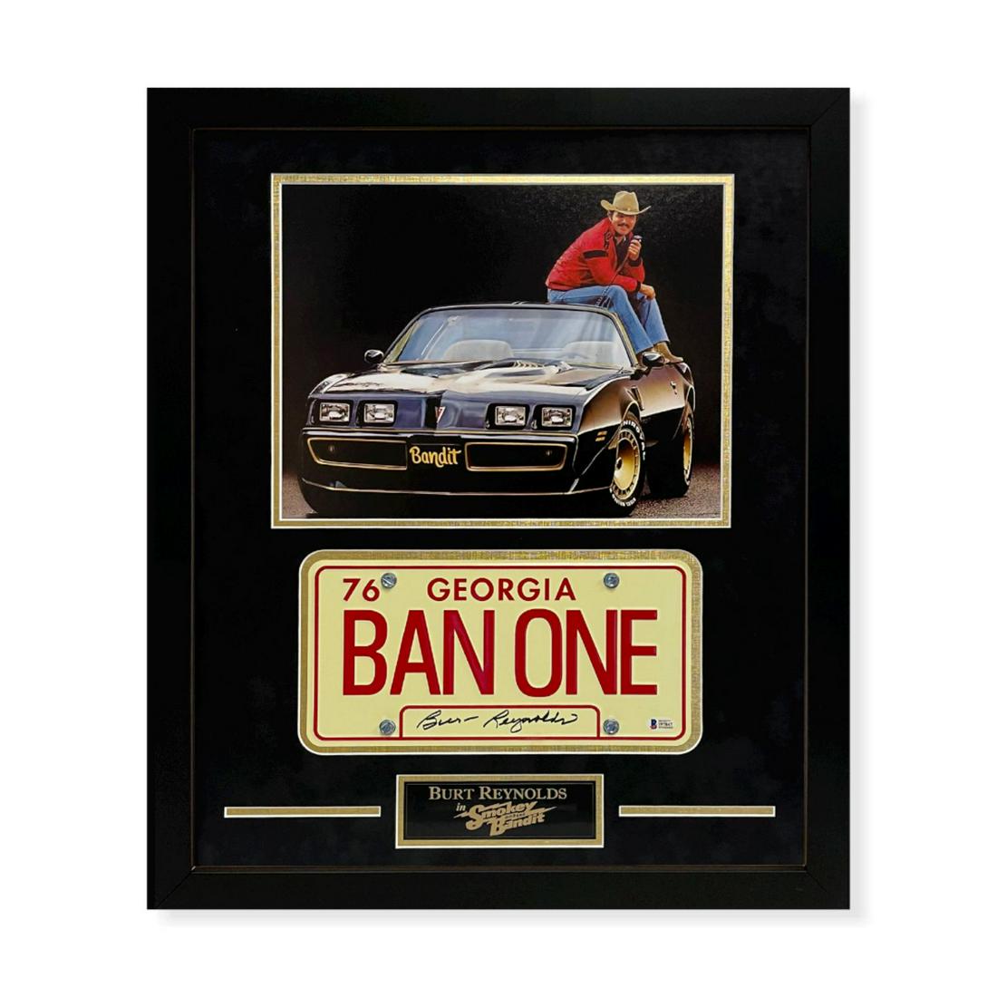 Burt Reynolds Signed & Custom Framed Smokey And The Bandit License ...