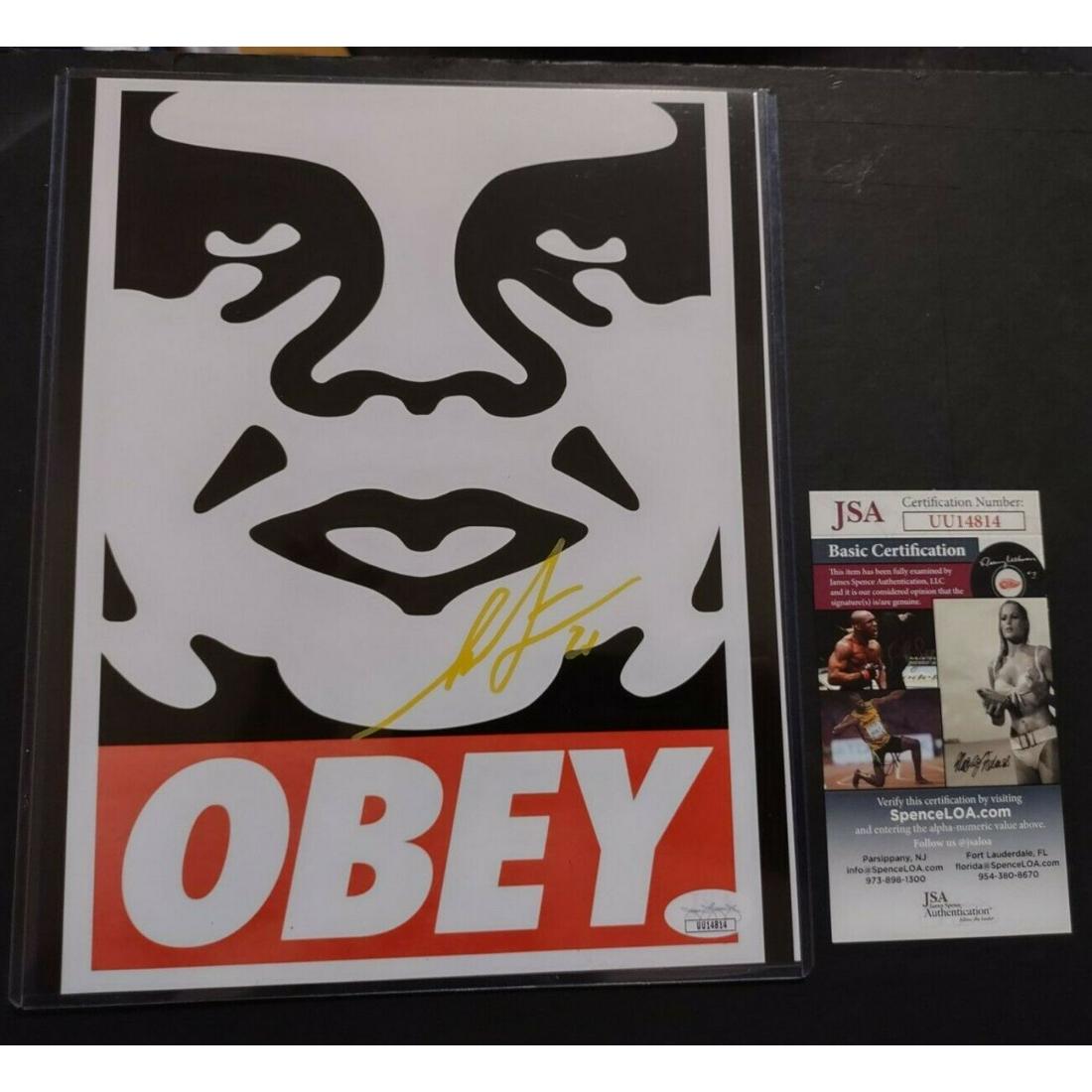 Shepard Fairey Artist Signed Andre The Giant Obey Art Print Jsa Auction