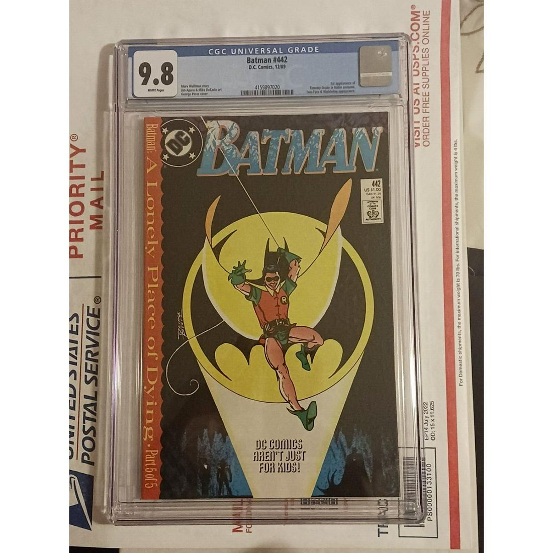 Dc Comics Batman #442 Cgc 9.8 Tim Drake Robin 1st App Key Issue Rare ...