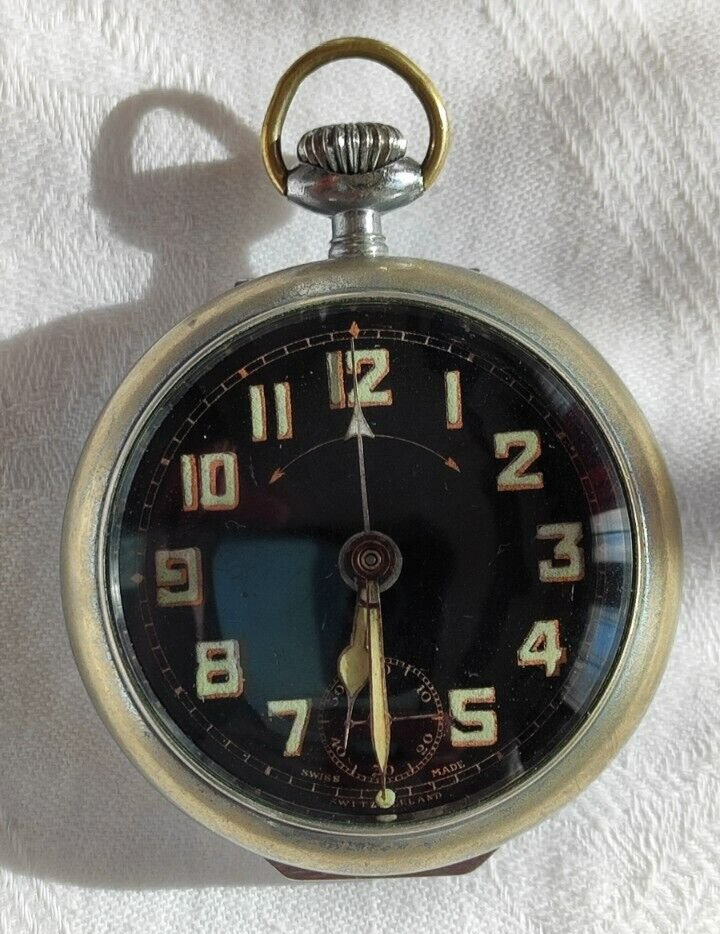 Rare German Wehrmacht Pocket Watch Alarm Wwii Ww2 Marked Swiss Made ...
