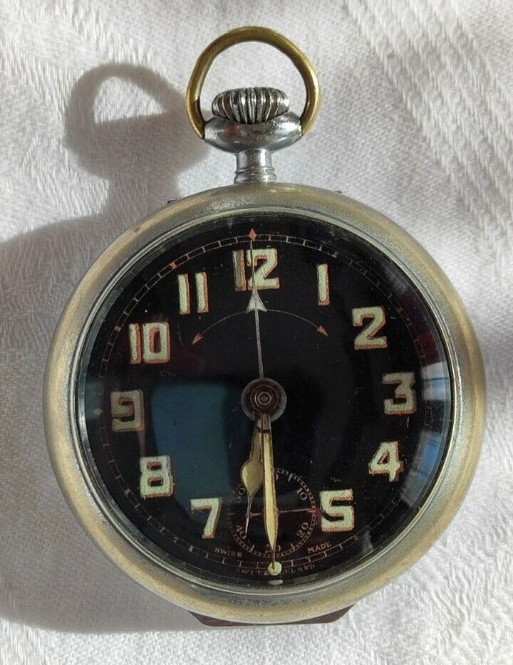 Rare German Wehrmacht Pocket Watch-alarm Wwii Ww2 Marked Swiss Made ...