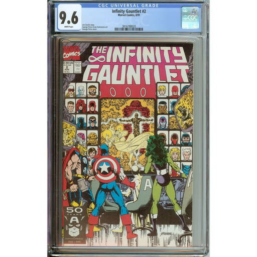 Inifinity Gauntlet #2 Cgc 9.6 Comic Book George Perez Cover Key Issue 1991