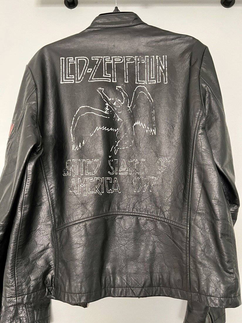 Led Zeppelin 1977 Tour Wilson's Leather Black Jacket Size M Auction