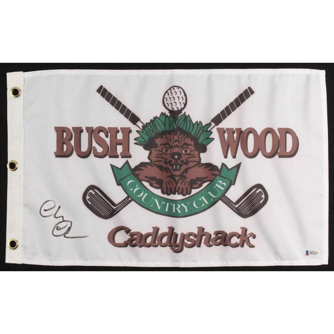 Chevy Chase Signed "caddyshack" Bushwood Country Club Pin Flag (beckett ...