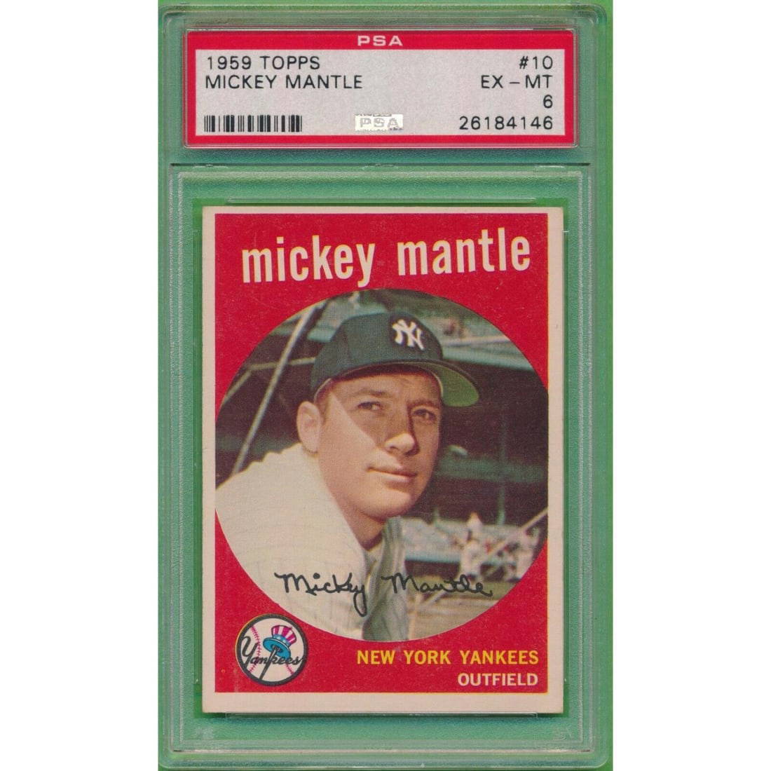 1959 Topps #10 Mickey Mantle New York Yankees Hof Psa 6 Ex-mt Auction