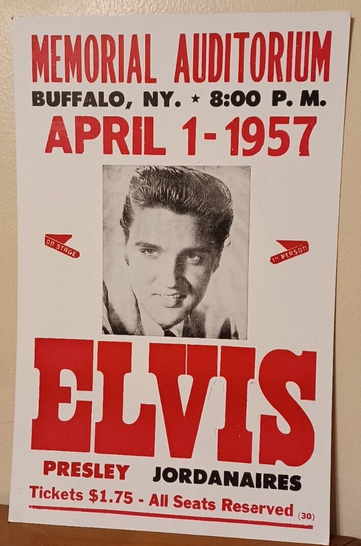 Rare Elvis Presley Memorial Auditorium Buffalo Ny April 1 ,1957 Concert ...