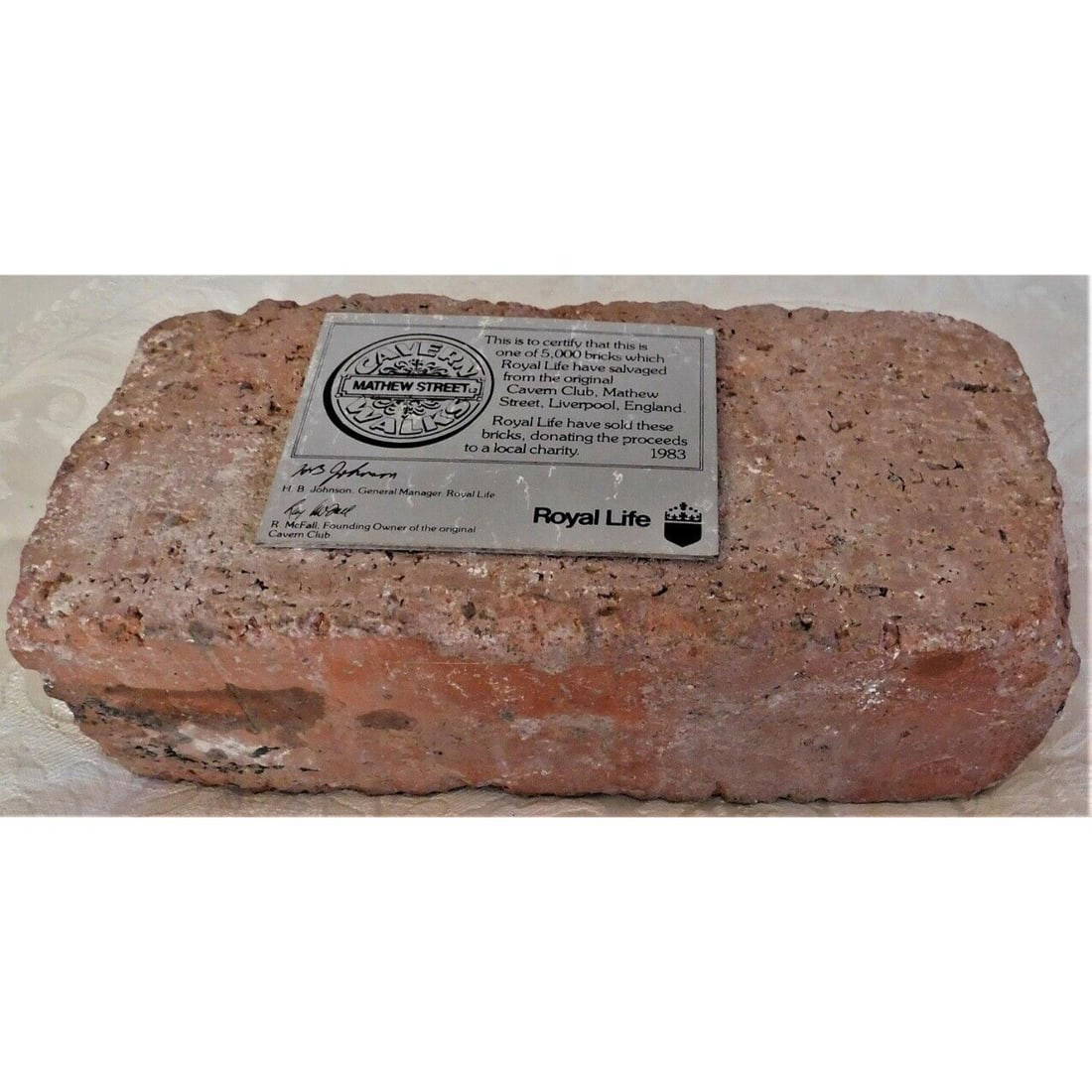 Rare Cavern Club Original Brick - Beatles!!!! Auction