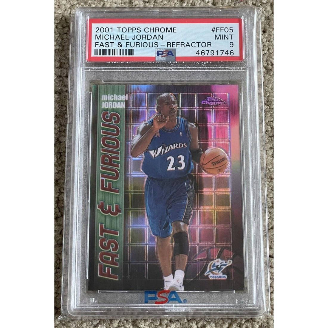 2001 Topps Chrome Michael Jordan Psa 9 Refractor Sp Fast & Furious Low ...