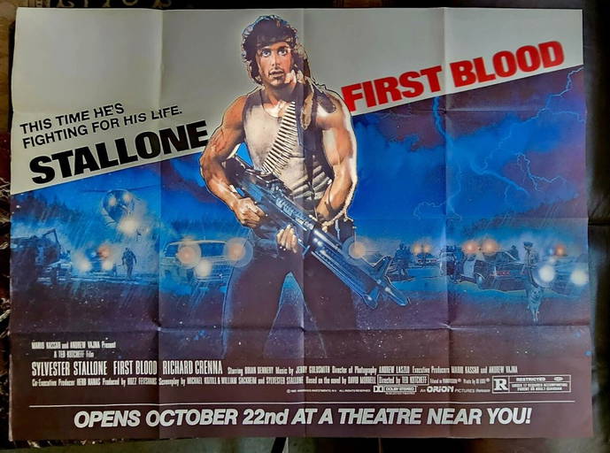 Rambo First Blood Original Subway Movie Poster 1982 Vintage 45x60