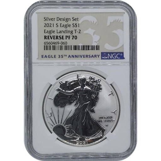 2021 S Type 2 Reverse Proof Silver 35th Anniversary Eagle Designer Set Ngc Pf70
