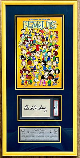 Charles M. Schulz D.2000(charlie Brown Peanuts) Signed Custom Framed ...