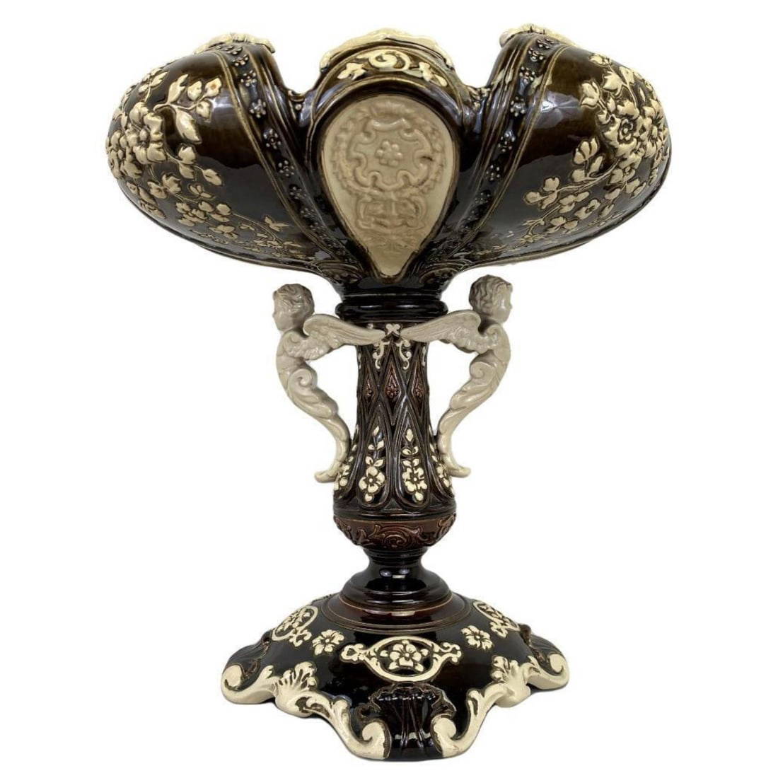 Antique J. Greiner Gerbing Majolica Pottery Art Nouveau Centerpiece ...