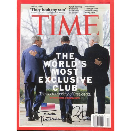 Psa/dna Presidents Barack Obama & Bill Clinton Signed Autographed Time ...