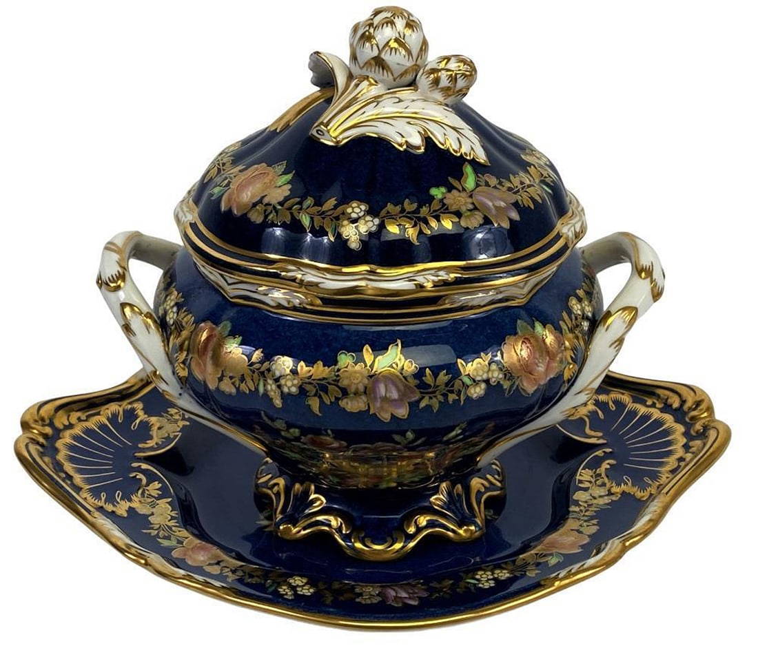 Tiffany & Co Spode Copeland Cobalt Gilt Porcelain Dish Bowl Tureen ...