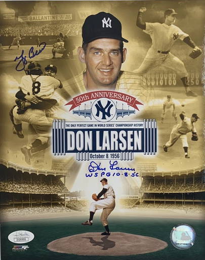 Don Larsen & Yogi Berra “pg 10 8 56” Dual Autographed 50th Anniversary ...