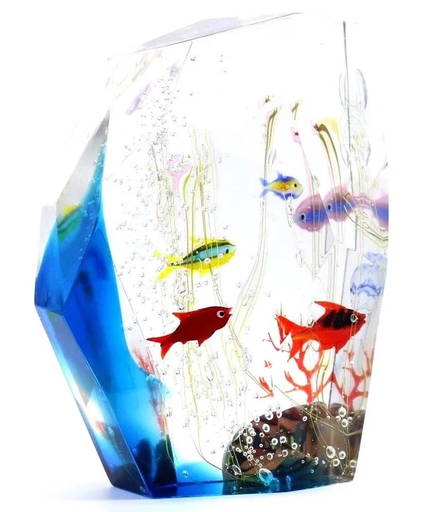 Xl Spectacular Murano Polygon Fish Aquarium Art Glass Sculpture Elio ...