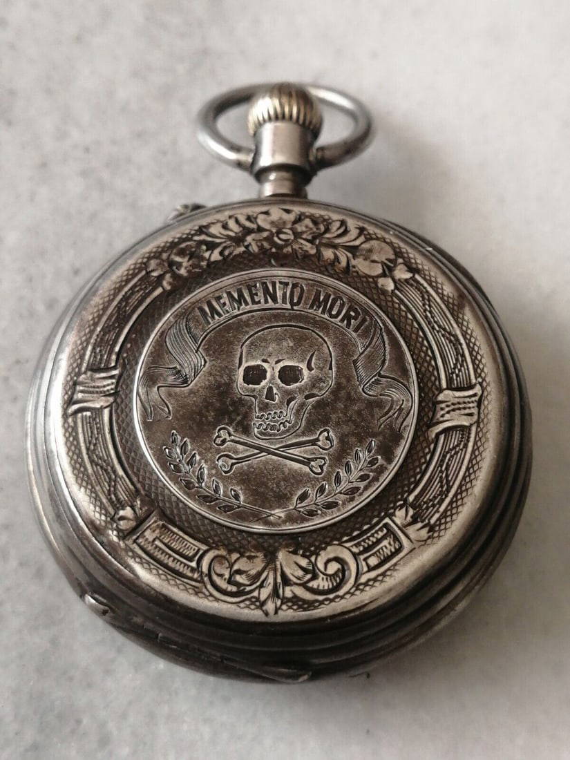 Antique Rare Silver Memento Mori Pocket Watch Auction