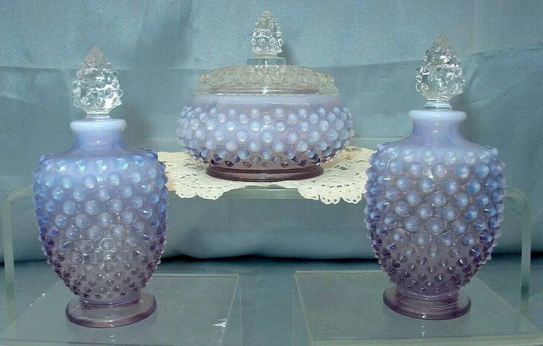 Fenton Glass"mint~vintage~40's"wisteria"opalescent"hobnail"perfume ...