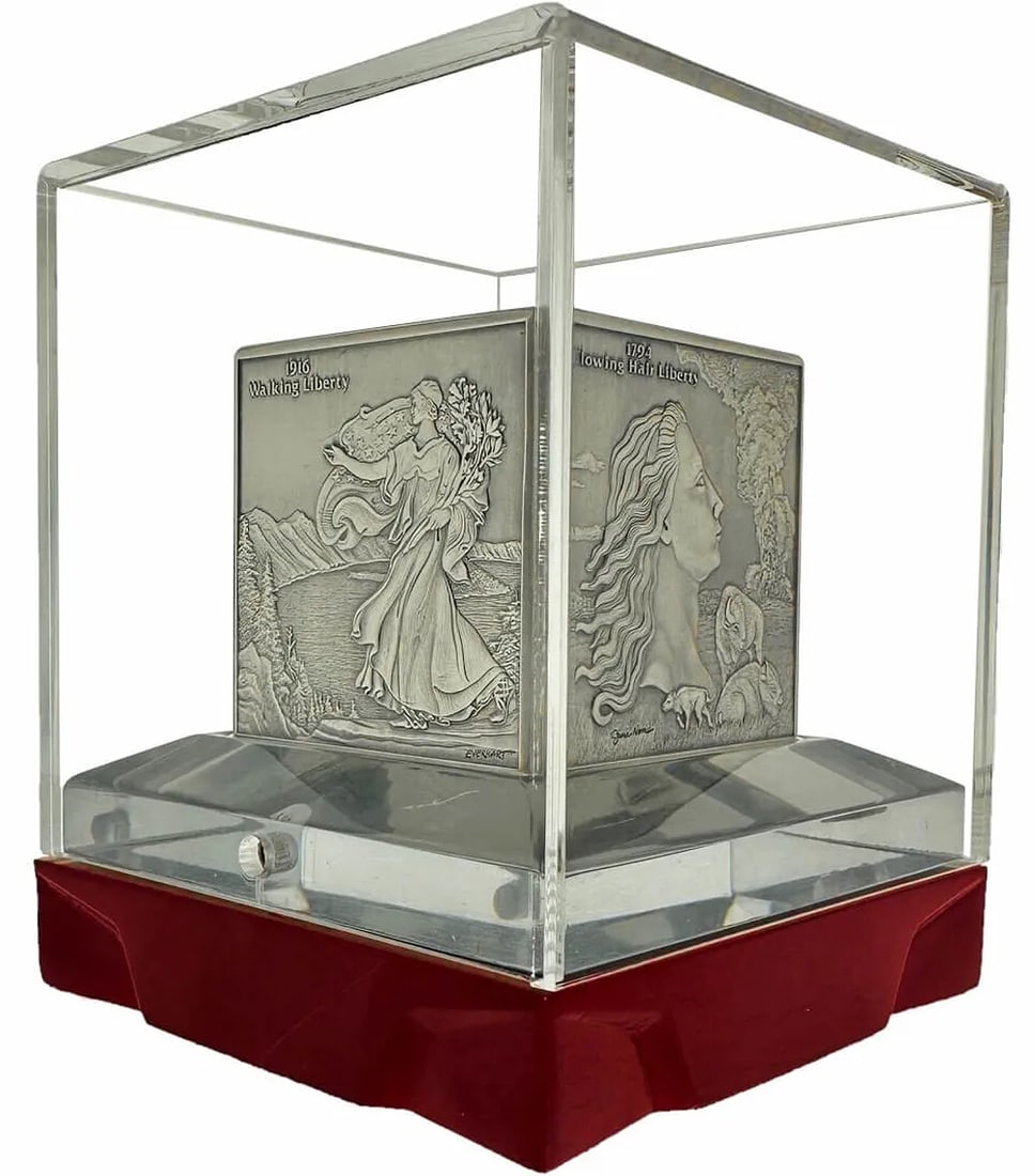 2022 National Park Foundation .999 Silver Kilo Cube - The Ladies Of Liberty Auction