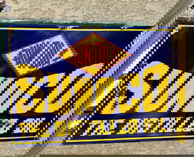 Rare Sunoco Flange Sign