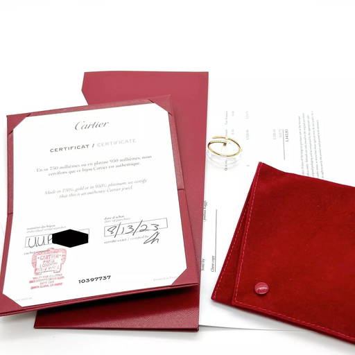 Cartier Juste Un Clou 18k Yellow Gold Ring Size 61 Coa Receipt