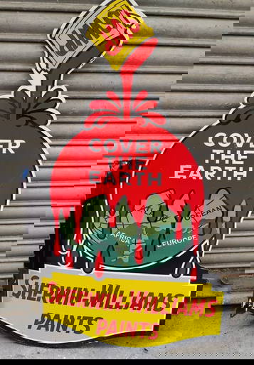 Rare Vintage 1950's Swp Double Sided Large & Heavy Porcelain Enamel ...