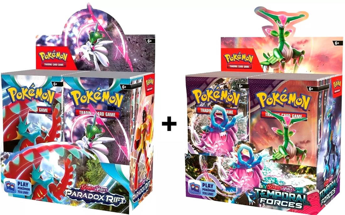 Pokemon Tcg Paradox Rift + Temporal Forces Booster Box Combo Bundle ...