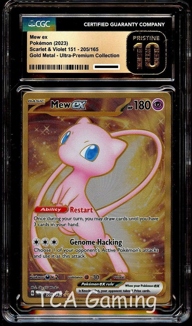 Cgc 10 Pristine Mew Ex 205/165 Gold Metal 151 Upc Promo Pokemon Card ...