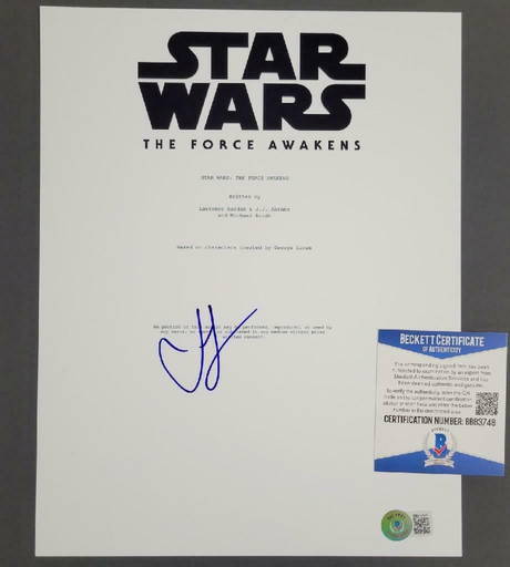 Jj Abrams Signed Star Wars Movie Script Cover (bas Coa)