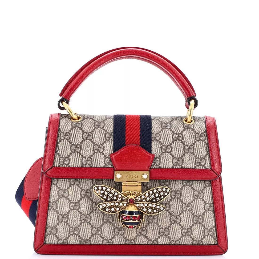 Gucci Queen Margaret Top Handle Bag Gg Coated Canvas With Leather Small ...