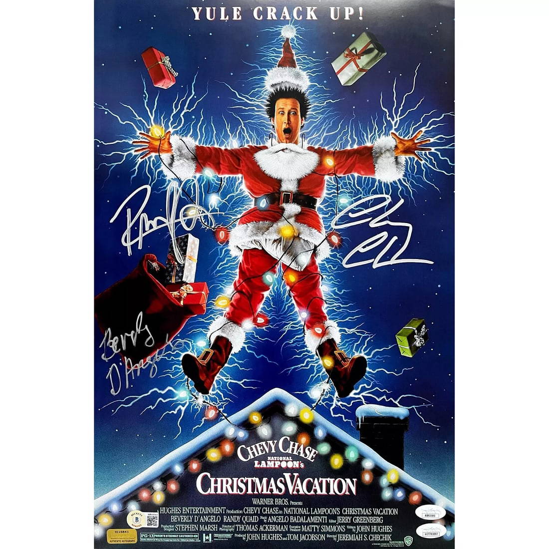 Chevy Chase Bev D'angelo Quaid Cast Signed Christmas Vacation 12x18 ...